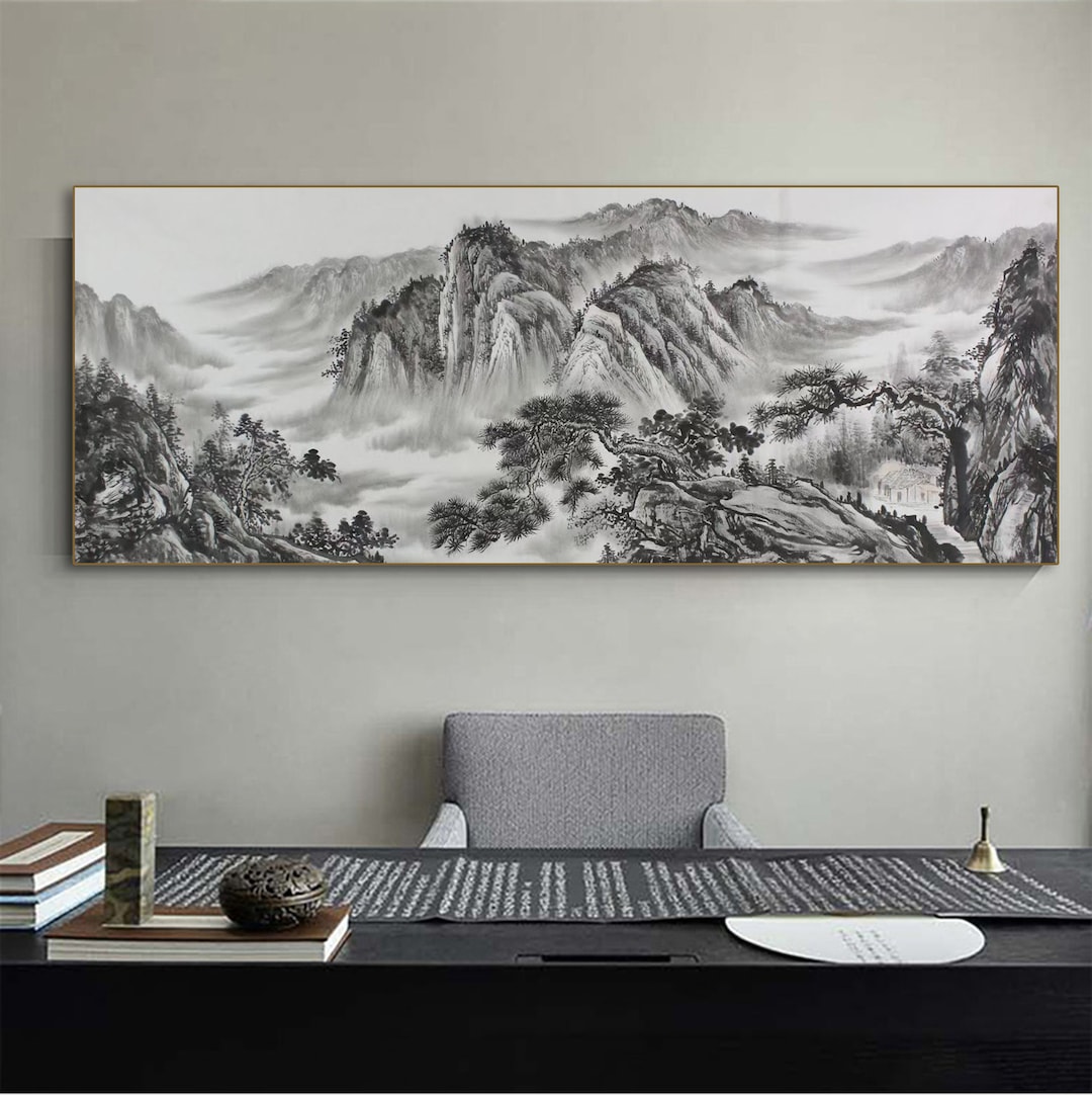 Original Ink Wash Painting, Shan Shui Painting, Authentic Hand-painted ...