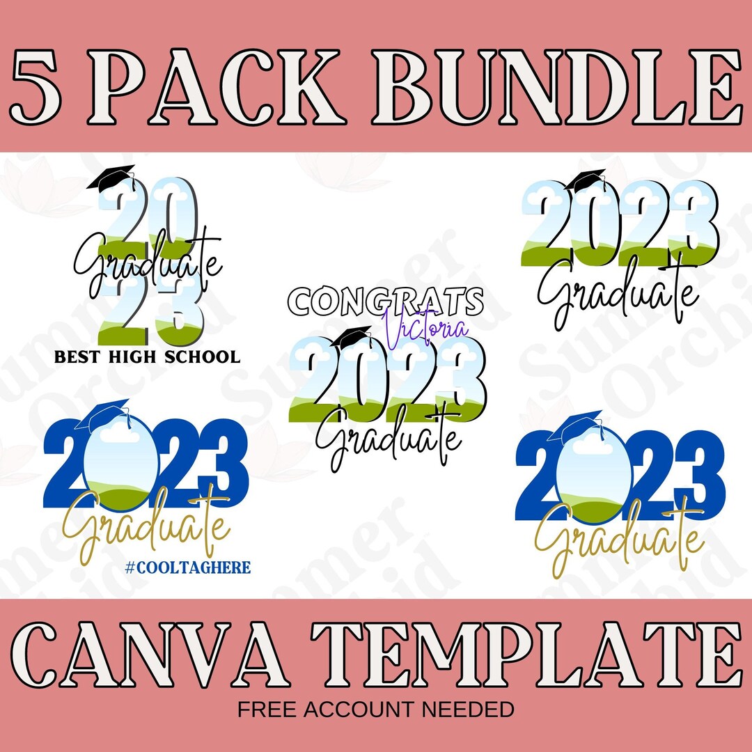 2023 BUNDLE Grad Collage Template, 2023 Graduate Sublimation Design ...