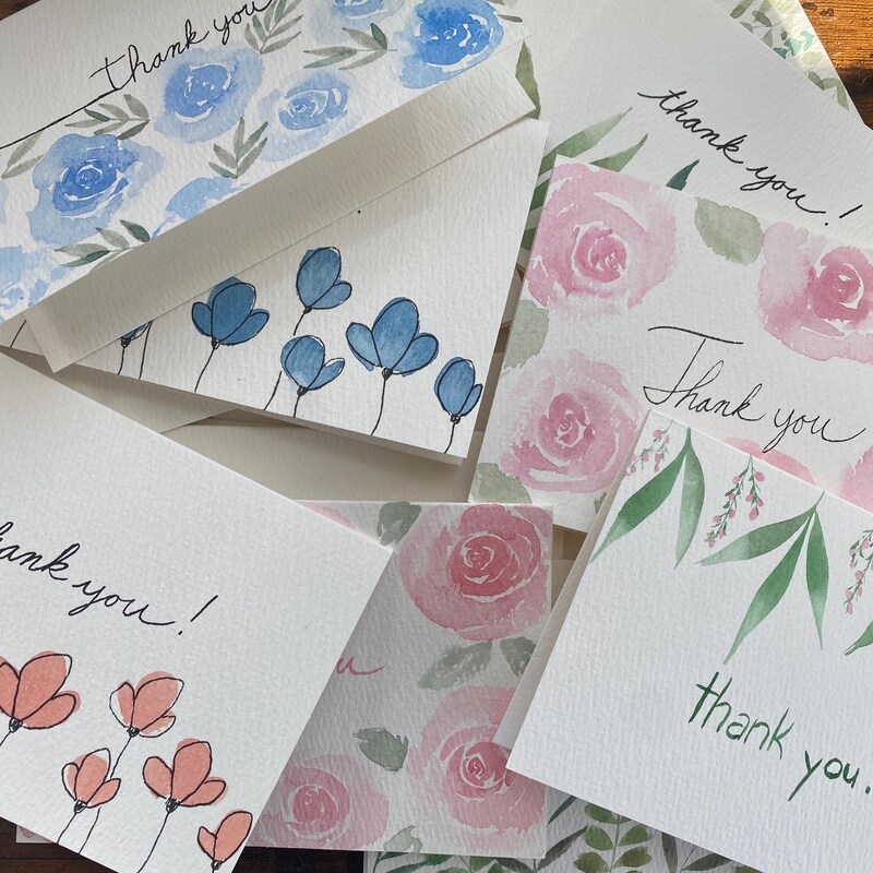 Hand Painted Note Cards - Etsy