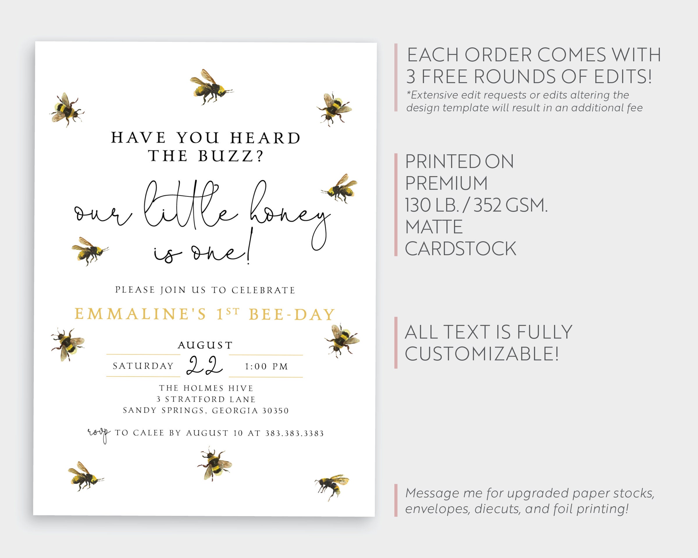 Have You Heard the Buzz First 1st Bee-day Bee Birthday Party | Etsy