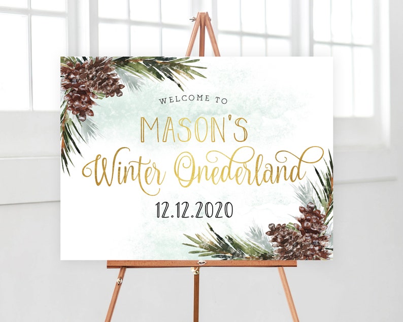 Winter Onederland Wonderland Snow Welcome Sign Large Sign - Etsy