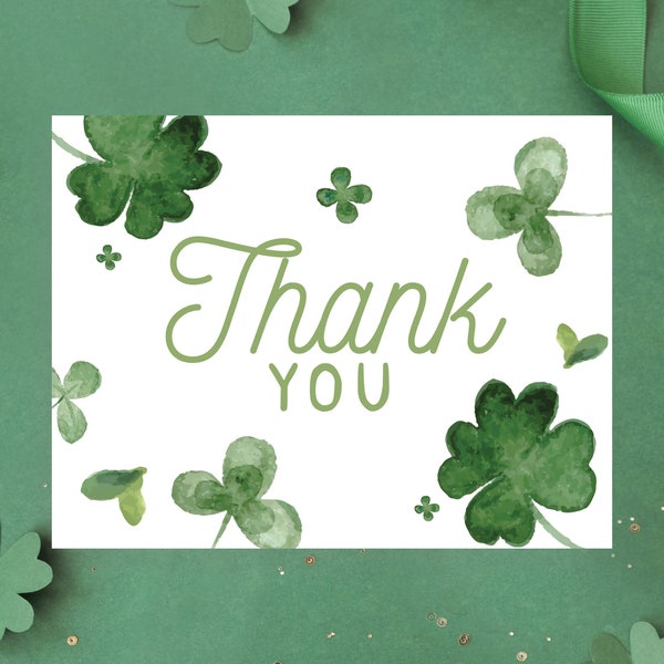 Shamrock Thank You Cards - Etsy