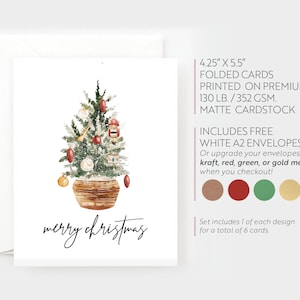 6 Pack Holiday Christmas Winter Greeting Card Set With Envelopes, Blank ...