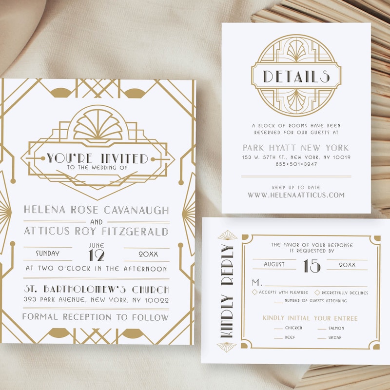 1920s Theme Wedding Invitation - Etsy