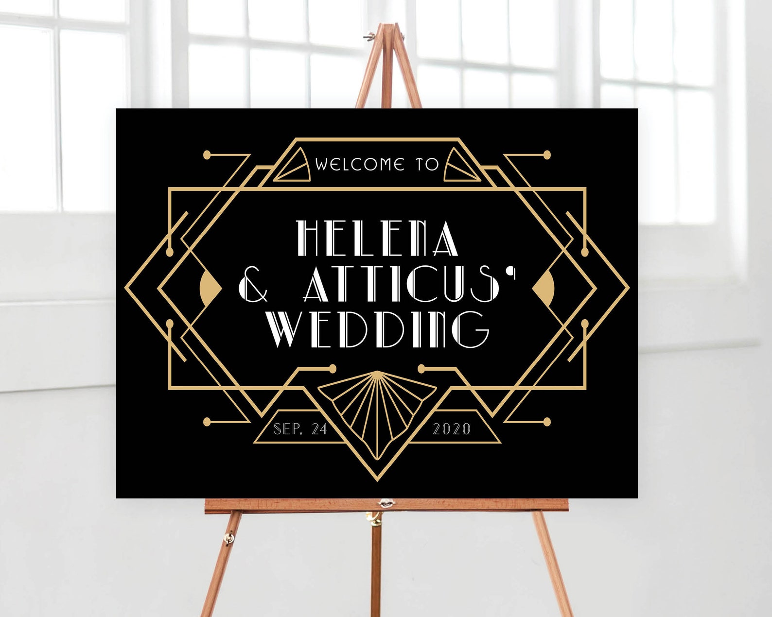 Art Deco Welcome Sign Custom Large Sign for Wedding Bridal - Etsy