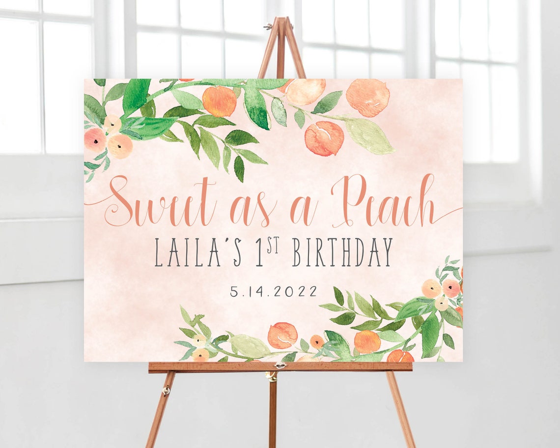 Sweet as a Peach Welcome Sign Large Sign Wedding Bridal Baby | Etsy