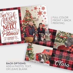 Merry Pitmas Pitbull Pit Bull Christmas Holiday Card With Photo, Family ...