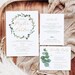 Eucalyptus Greenery Leaves Green Gold Invitation, Reply Card, and ...