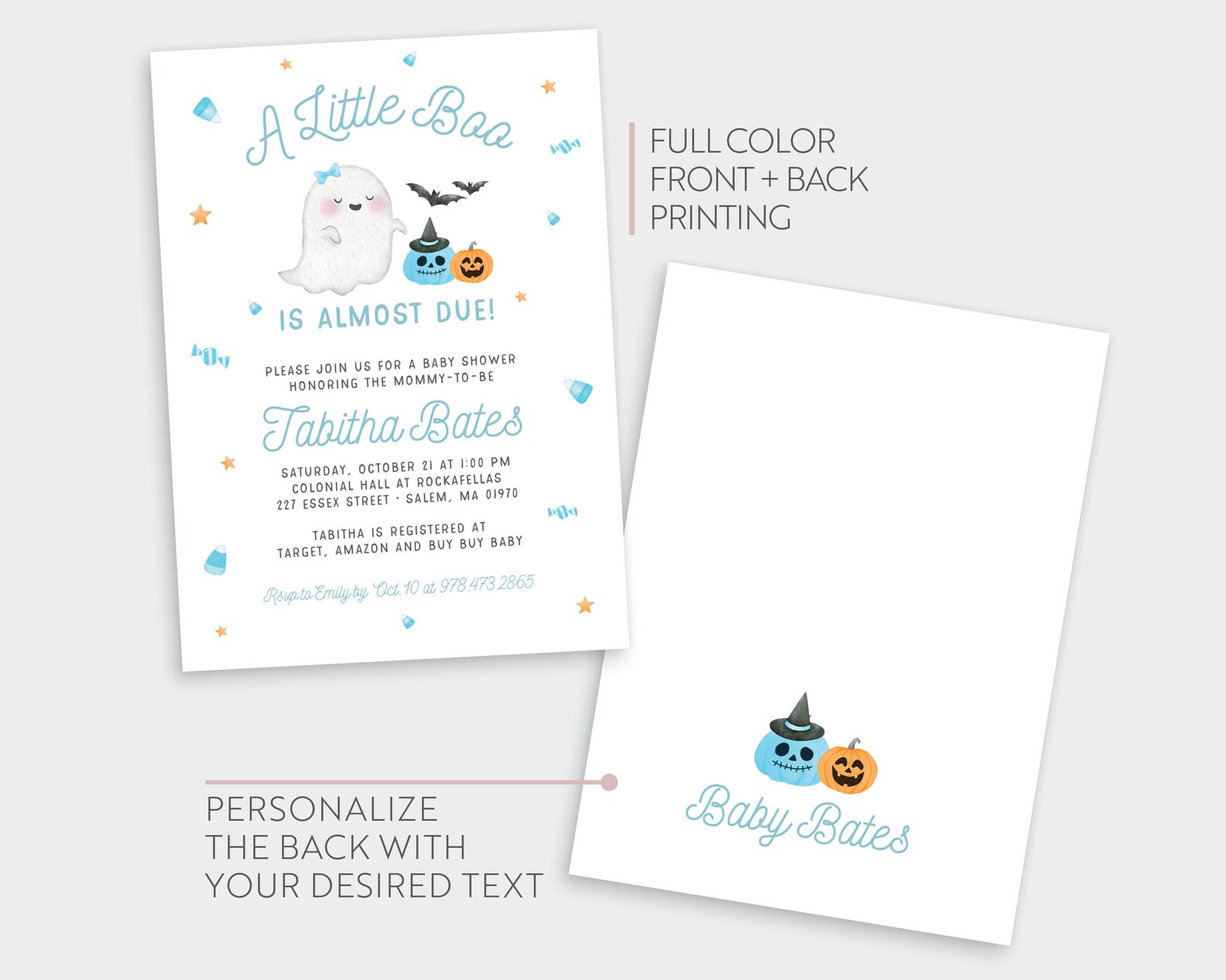 A Little Boo is Almost Due Halloween Baby Boy or Girl Ghost - Etsy