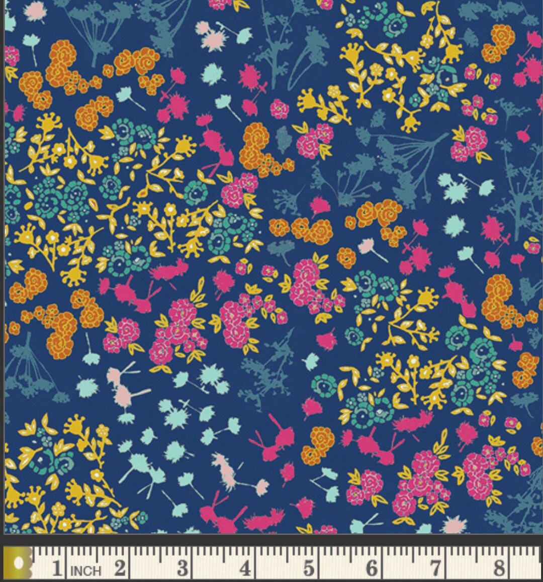 Art Gallery 100% Premium Cotton Fabric "floret Stains Abloom” From ...