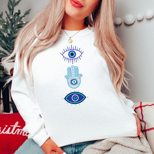 Evil Eye Sweatshirt All Seeing Eye Witchy Sweatshirt Preppy - Etsy