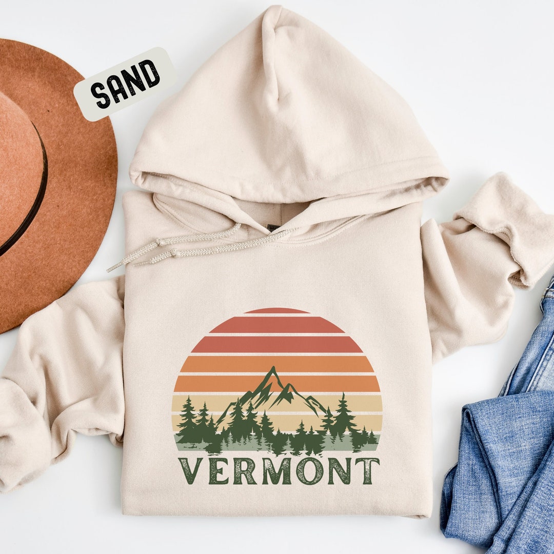 Vermont Hooded Sweatshirt, College Sweatshirt, Burlington Hoodie ...