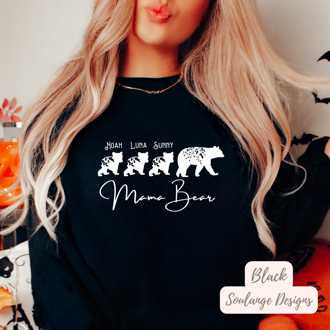 Custom Mama Bear Sweatshirt With Children Name on Bears, Crewneck ...