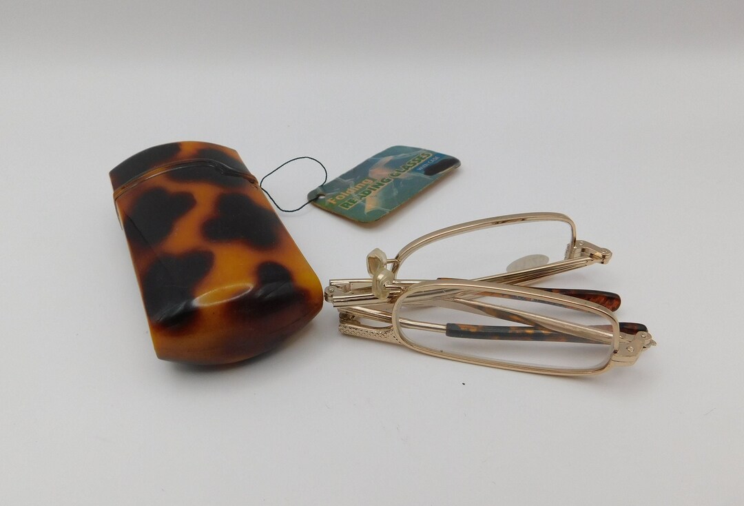 Vtg Folding Fold Up Reading Glasses W Case Travel Compact Pocket Purse 125 Etsy