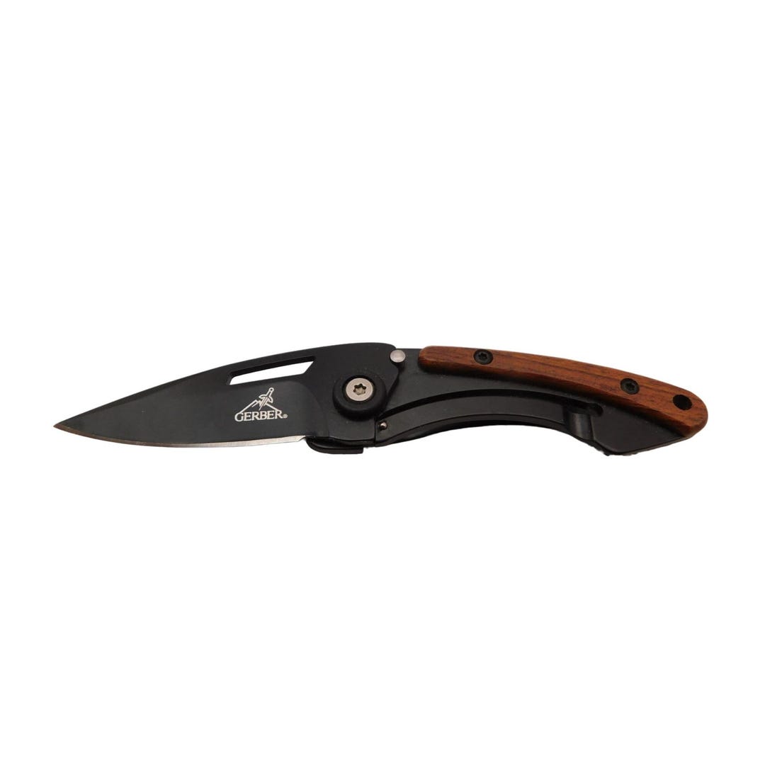 Gerber Trendy Pear Wood Fine Edge Knife Pocket Knife Money Pocket Clip ...
