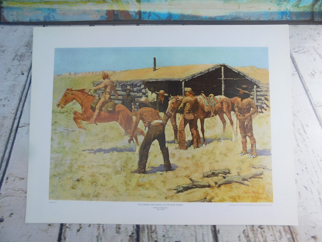 Frederic Remington the Coming & Going of the Pony Express Print 18x24 ...