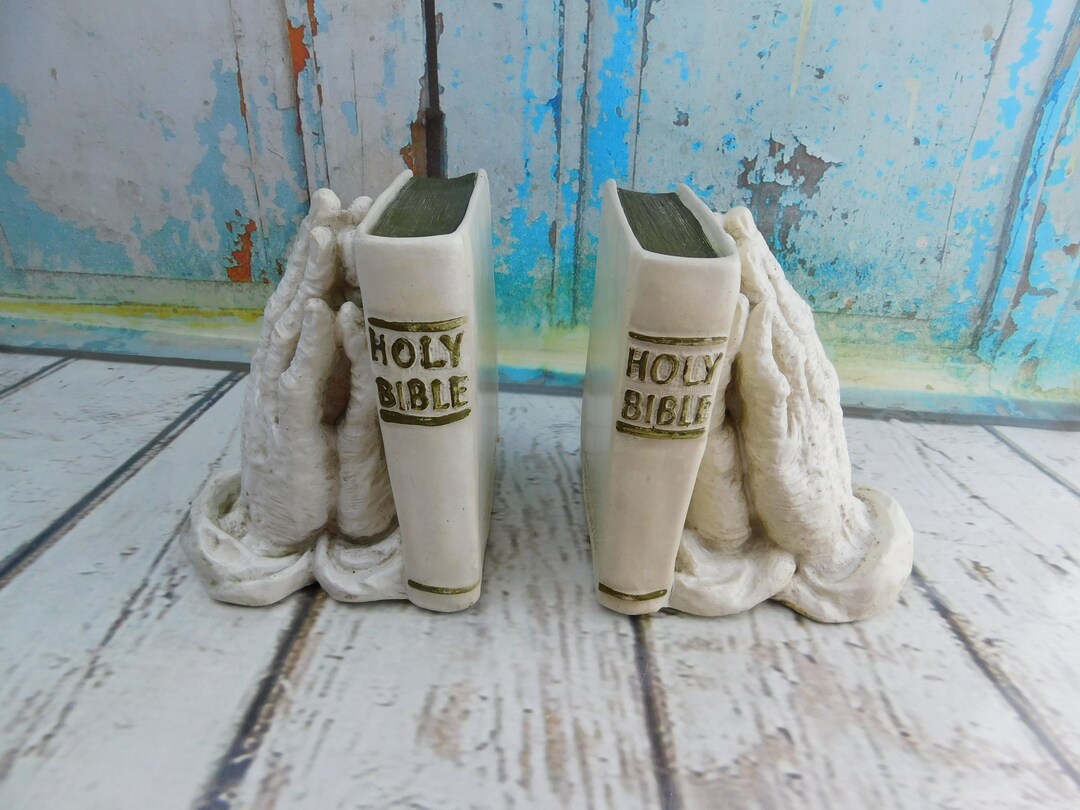 Vintage 1962 Bible Praying Hands Bookends Universal Statuary - Etsy