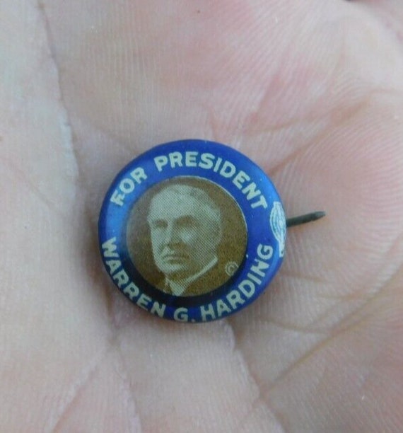 1920 WARREN HARDING Campaign Pin Pinback Political Bu… - Gem