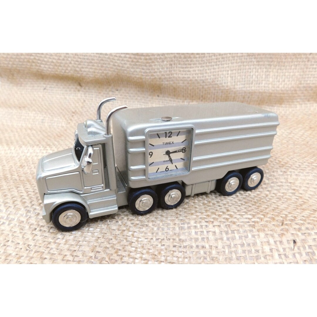 Vtg Timex Miniature Desk Clock Tractor Trailer Semi Rig UNTESTED NEEDS ...