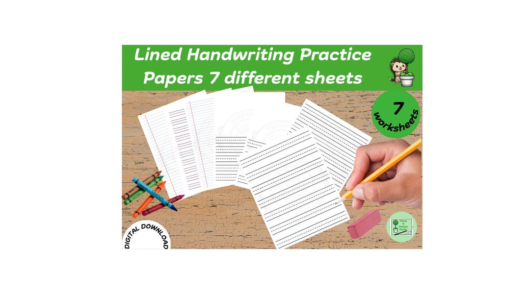 Handwriting Practice Paper - Lined Sheets, Early Writers (PDF) - Etsy