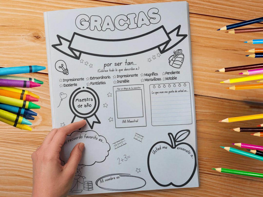 Spanish Teacher Appreciation Coloring Page, Printable Gift (PDF & PNG ...