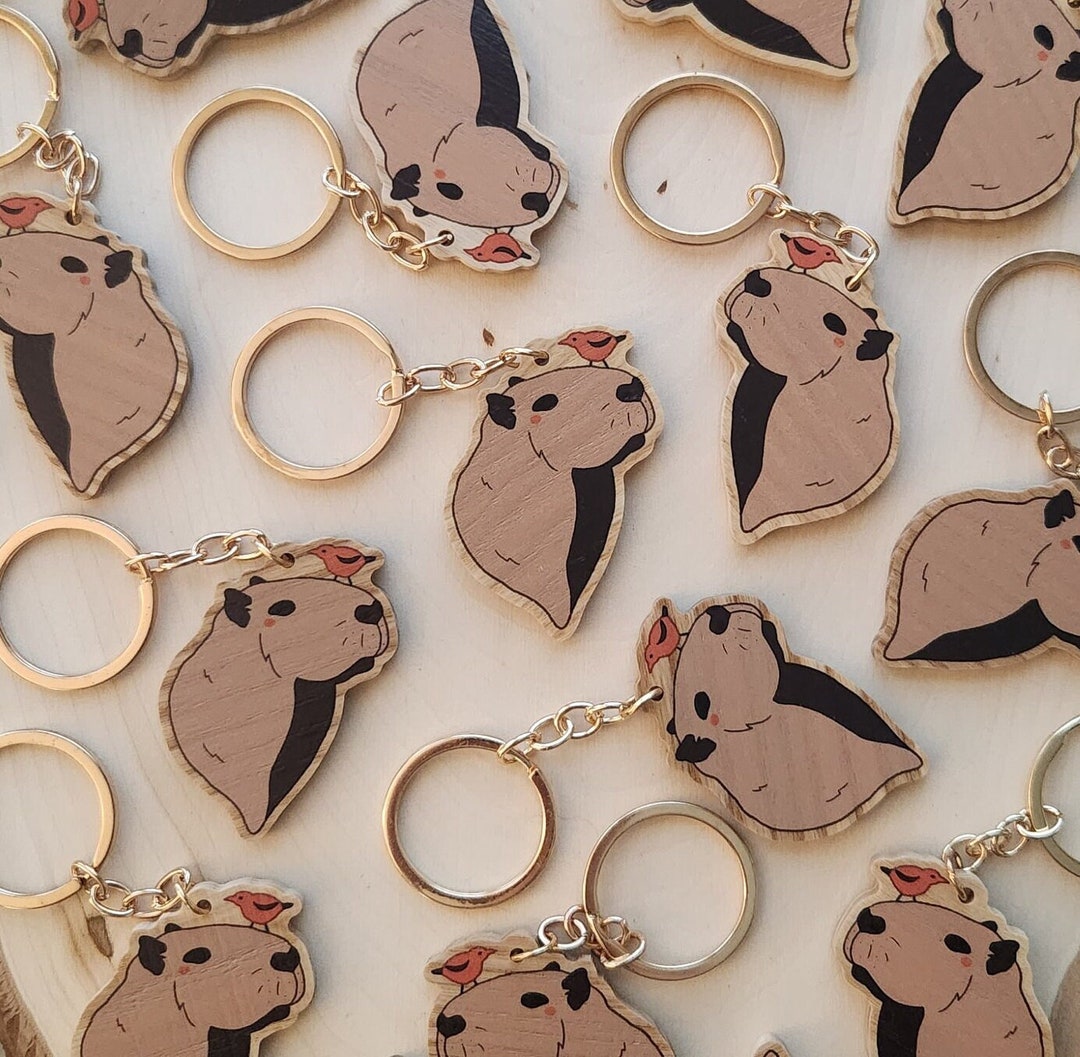 Capybara Keychain, Cartoon Capy Bag Charm, Kawaii Pet Rodent Accessory ...