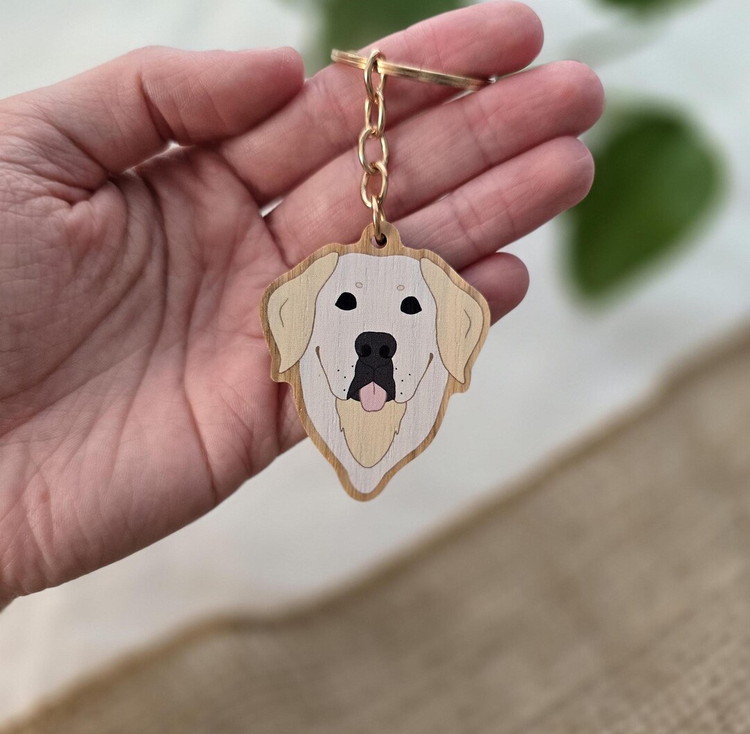 Cream Labrador Retriever Keychain, Wood Dog Breed Accessory - Etsy
