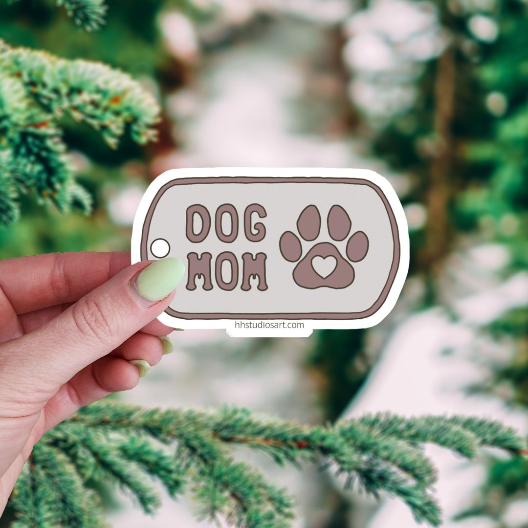 Dog Mom Sticker, Waterproof Laptop and Water Bottle Decal, Cartoon Dog ...
