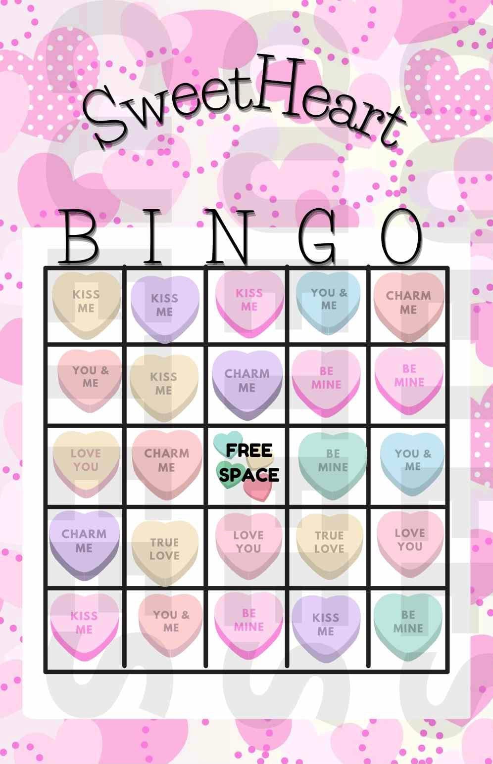 Printable Sweetheart Valentine Bingo. Instant Download PDF - Etsy