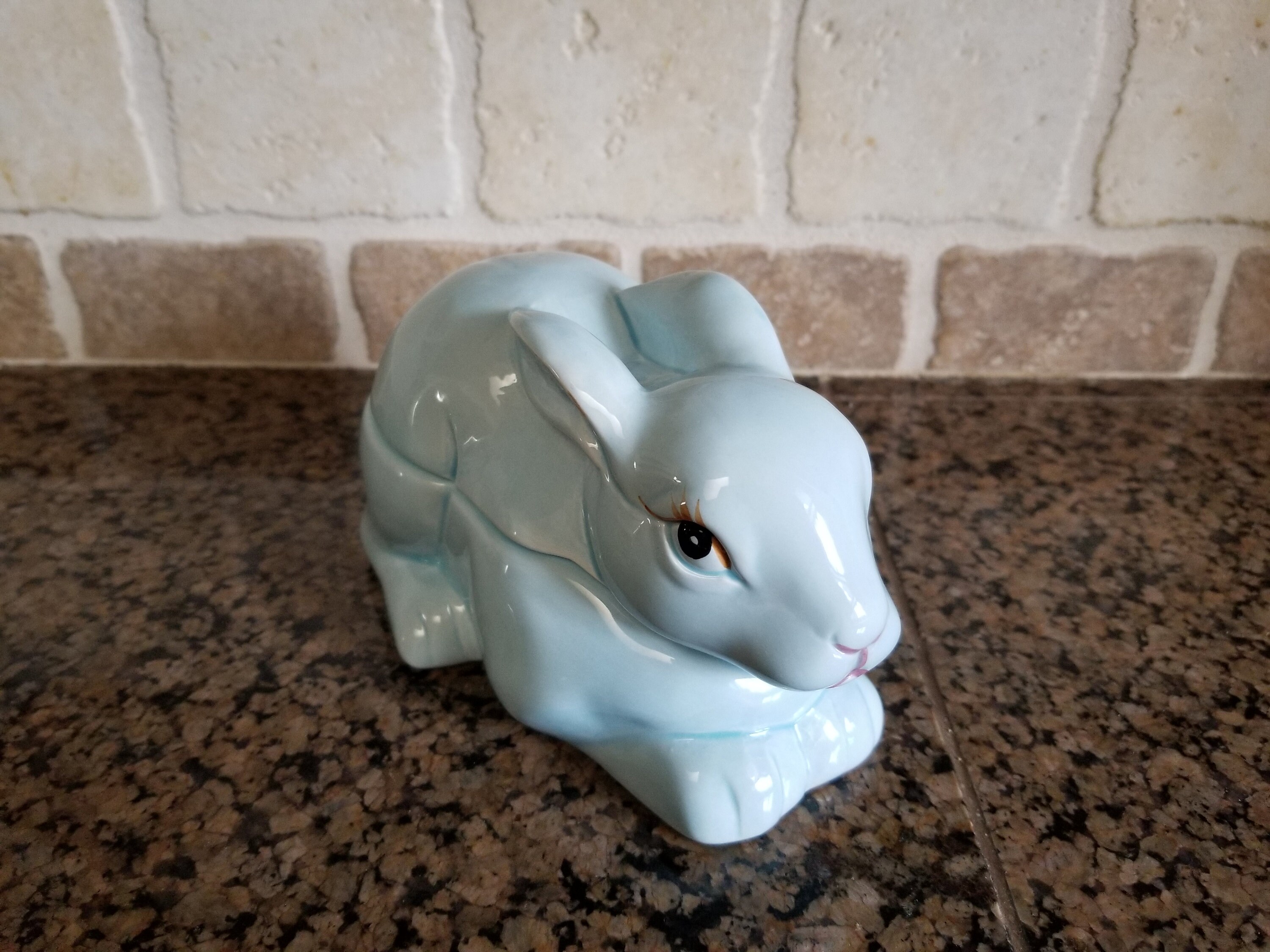 Blue Rabbit Ceramic Trinket Box - Etsy