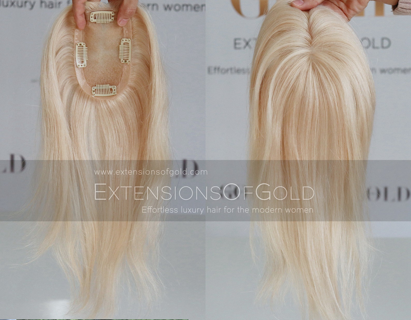 12 Light Volume Real Human Hair Topper 3x5 Silk Base Topper Pre-styled ...