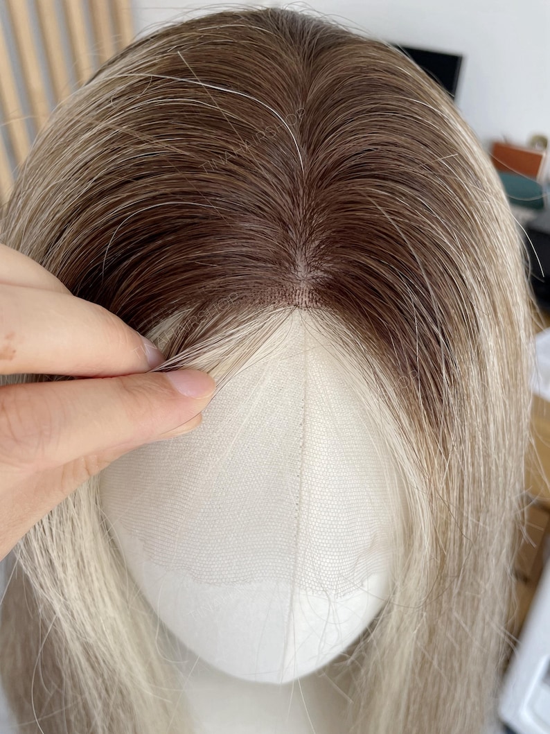 Silicone Cap Lace Front Medical Grade Silk Top Wigs 100% Hand-tied Full ...