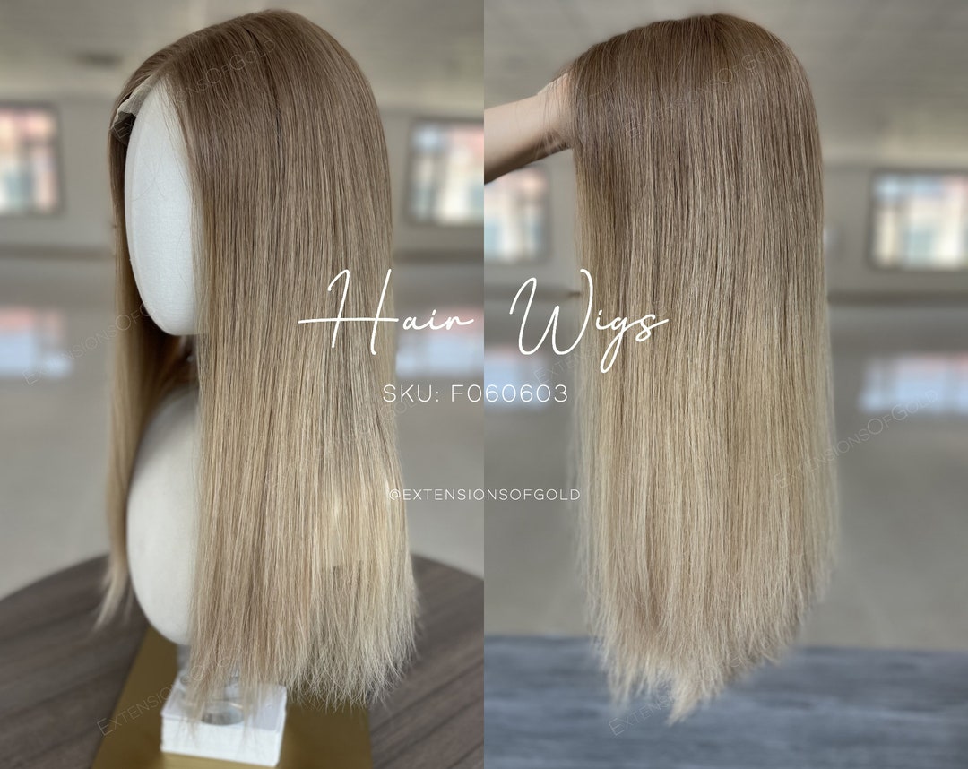 Luxury Wigs Invisible HD Lace Front Wigs Pre-styled 18 Ash Brown Blond ...