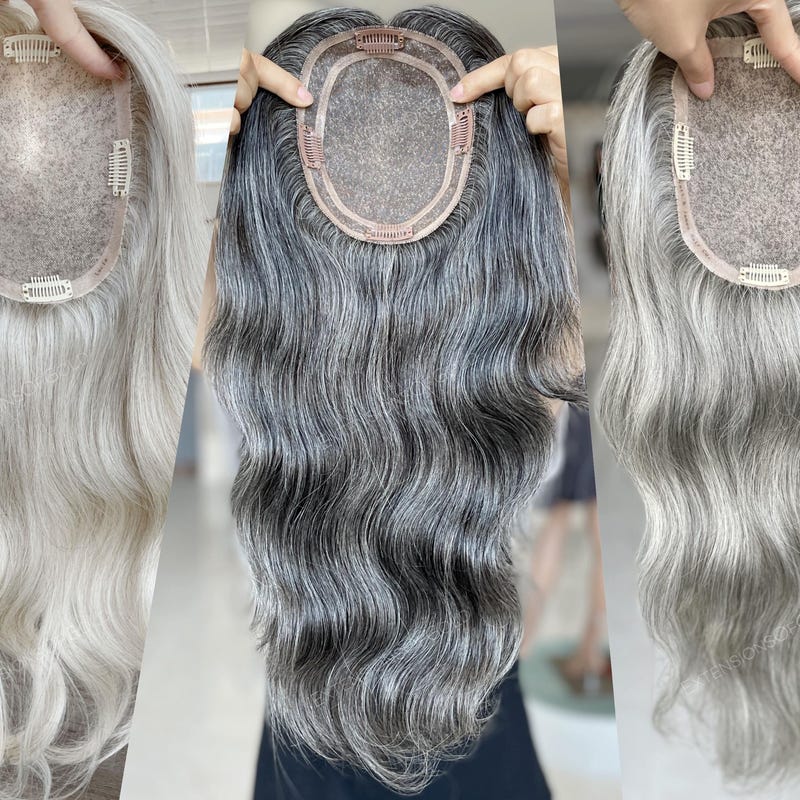 Grey Hair Topper - Etsy