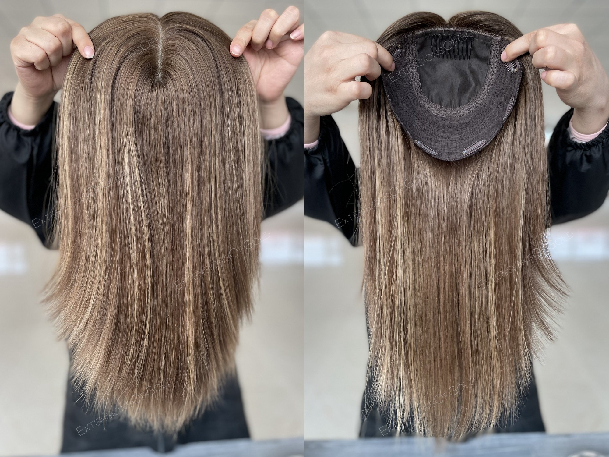 Luxus Haar Topper 7x8 "Seiden Top Wefted Base Topper Pre-styled 16 ...