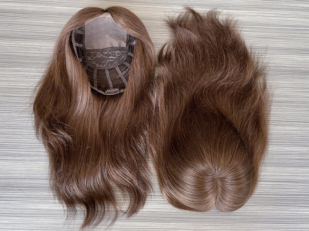 Hair Topper 9x10" Mono Top Open Wefts Base Free Parting 12" Medium ...