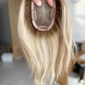 Light Weight Hair Topper 3x4" Fine Mono Base Free Parting 8" Ash Brown ...