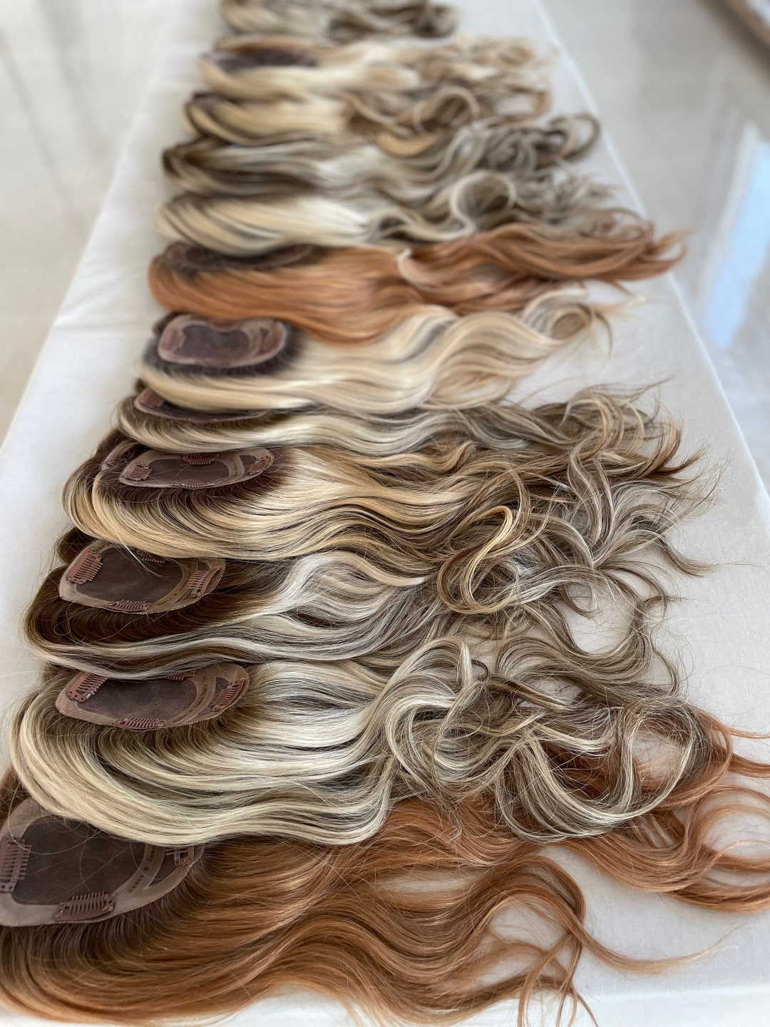 Hair Toppers 3x5" Mono-filament Base Light Volume Popular Hair Colors ...