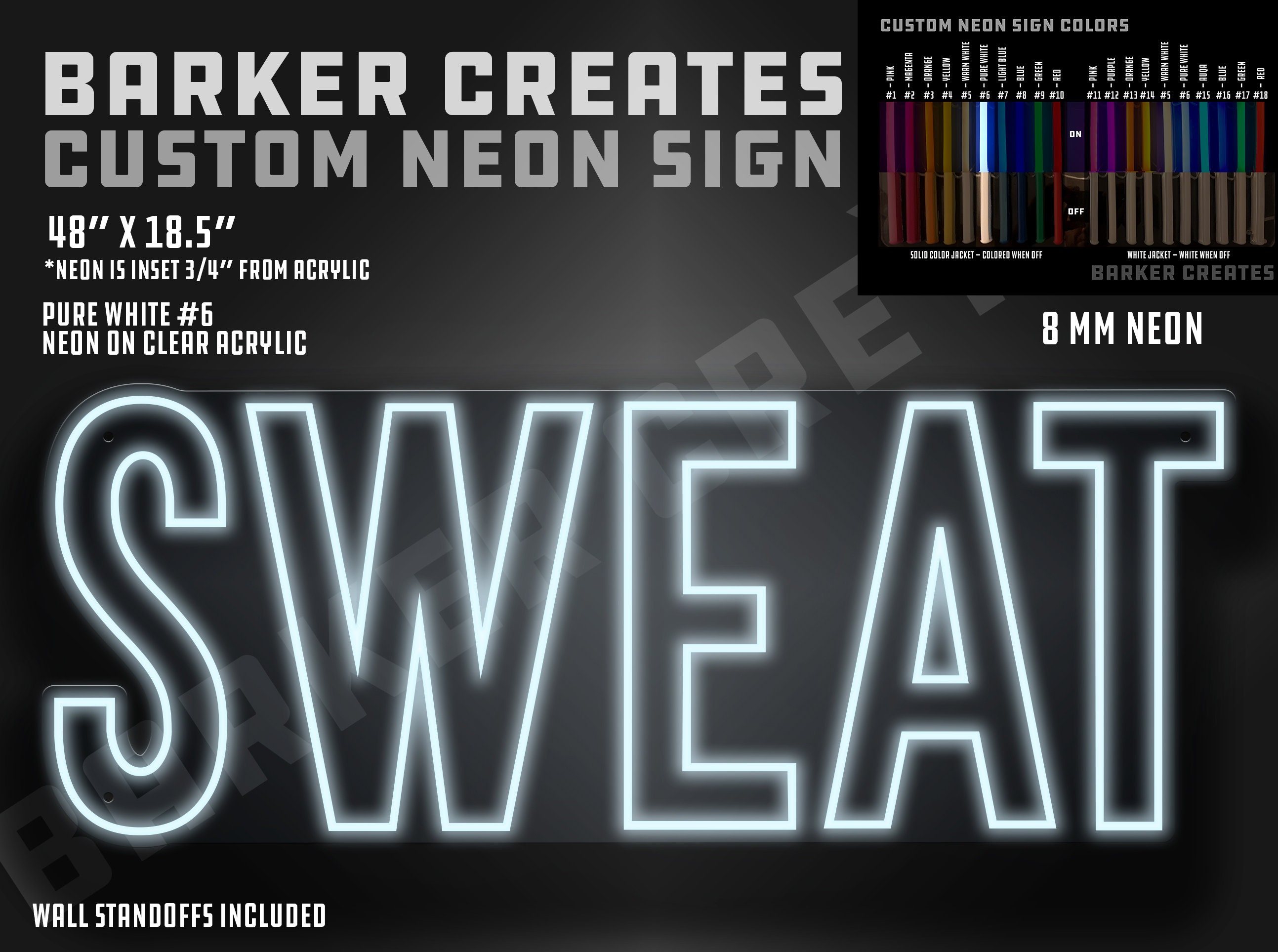 1 SWEAT sign Custom LED Neon Sign | Etsy