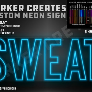 1 sweat Sign Custom LED Neon Sign - Etsy