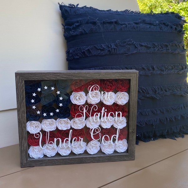 Flower Shadow Box Flag - Etsy