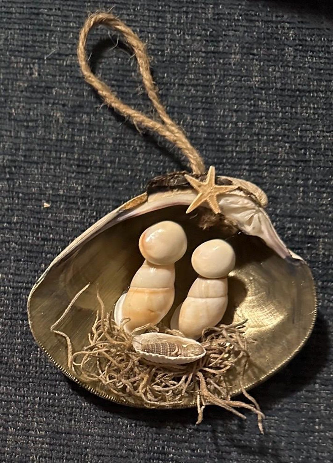 Large Clam Shell Nativity Scene Ornament - Etsy