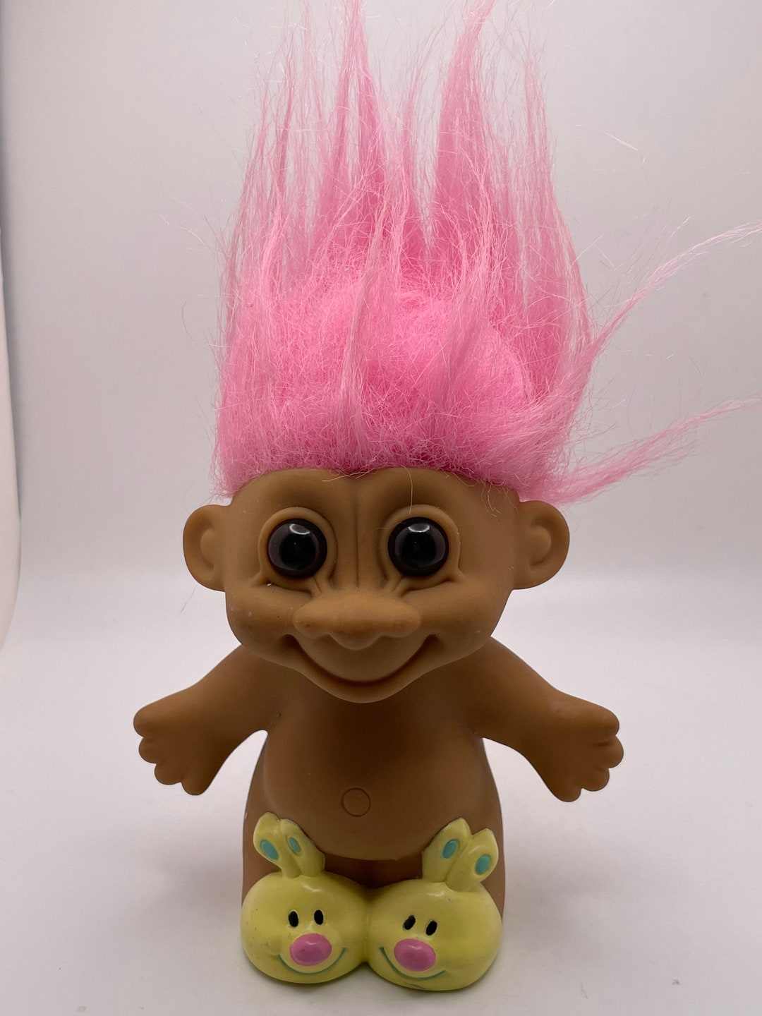 Pink Hair Troll Doll- Bunny Slippers- RUSS - Etsy