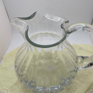 Hand Blown Ribbed Glass Pitcher - Etsy