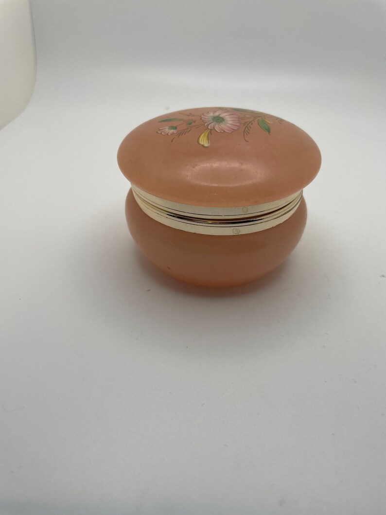 Vintage Hand Painted Alabaster Trinket Box - Etsy