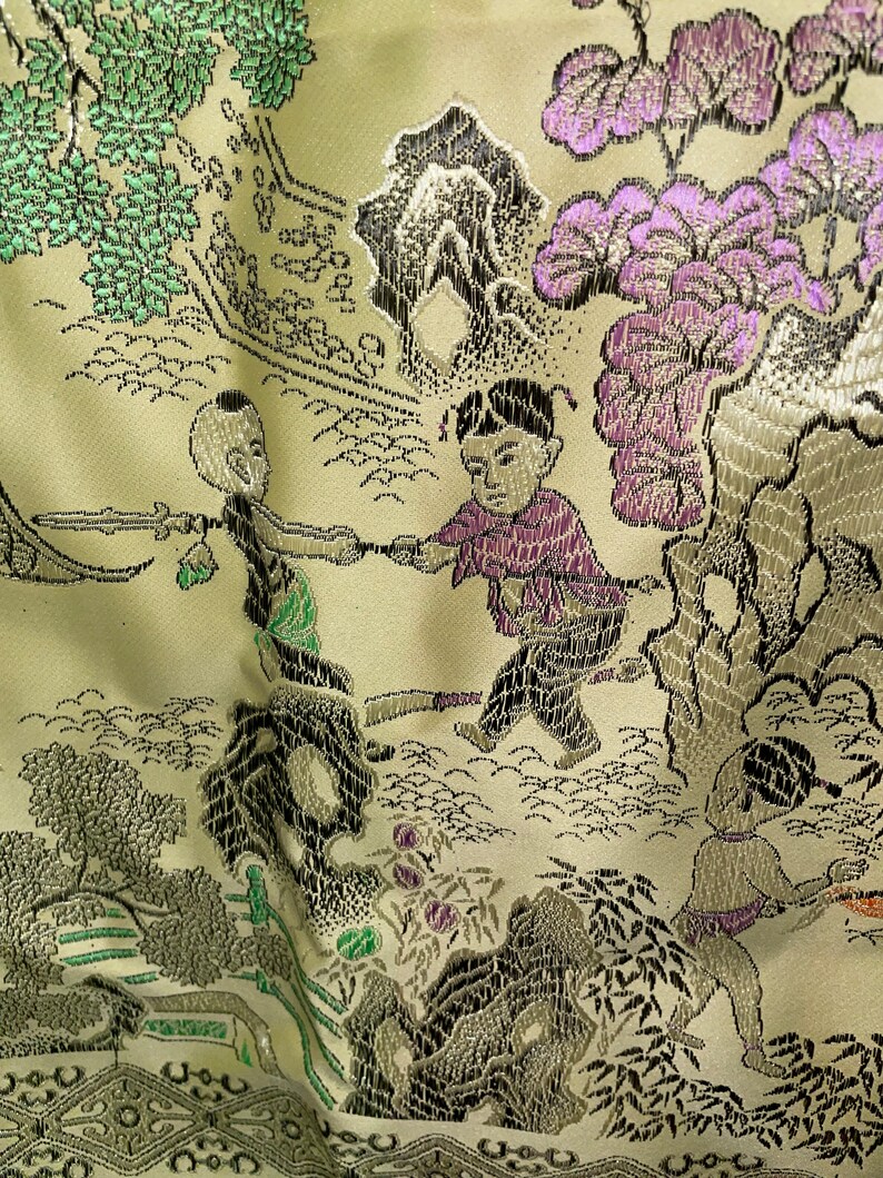 Vintage Asian Brocade Tablecloth/tapestry - Etsy