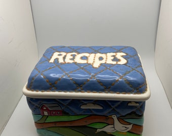Ceramic Recipe Box - Etsy