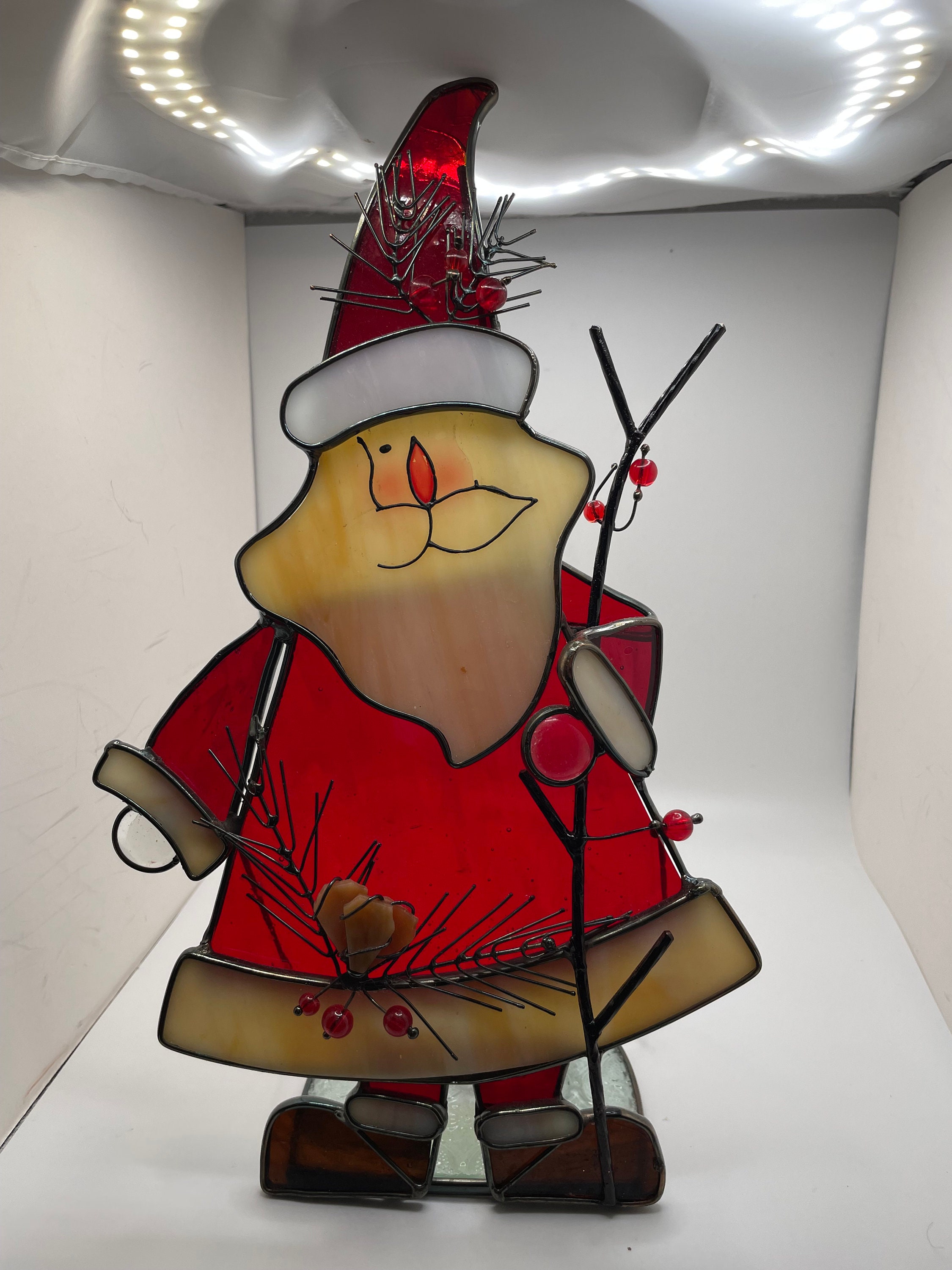 Stained Glass Santa Candle /tealight Holder - Etsy