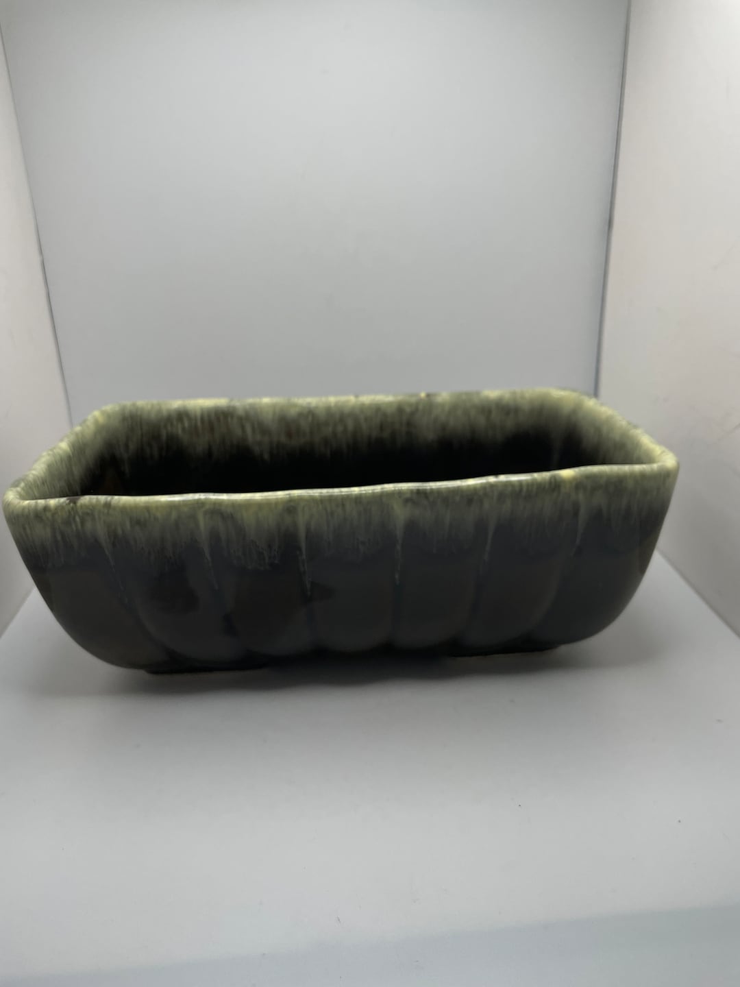 Vintage MCM Green Hull Planter - Etsy