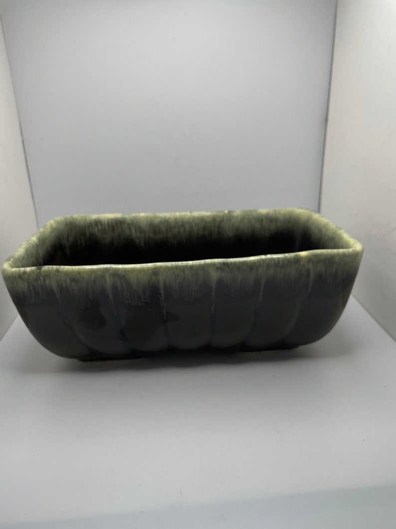 Vintage MCM Green Hull Planter - Etsy